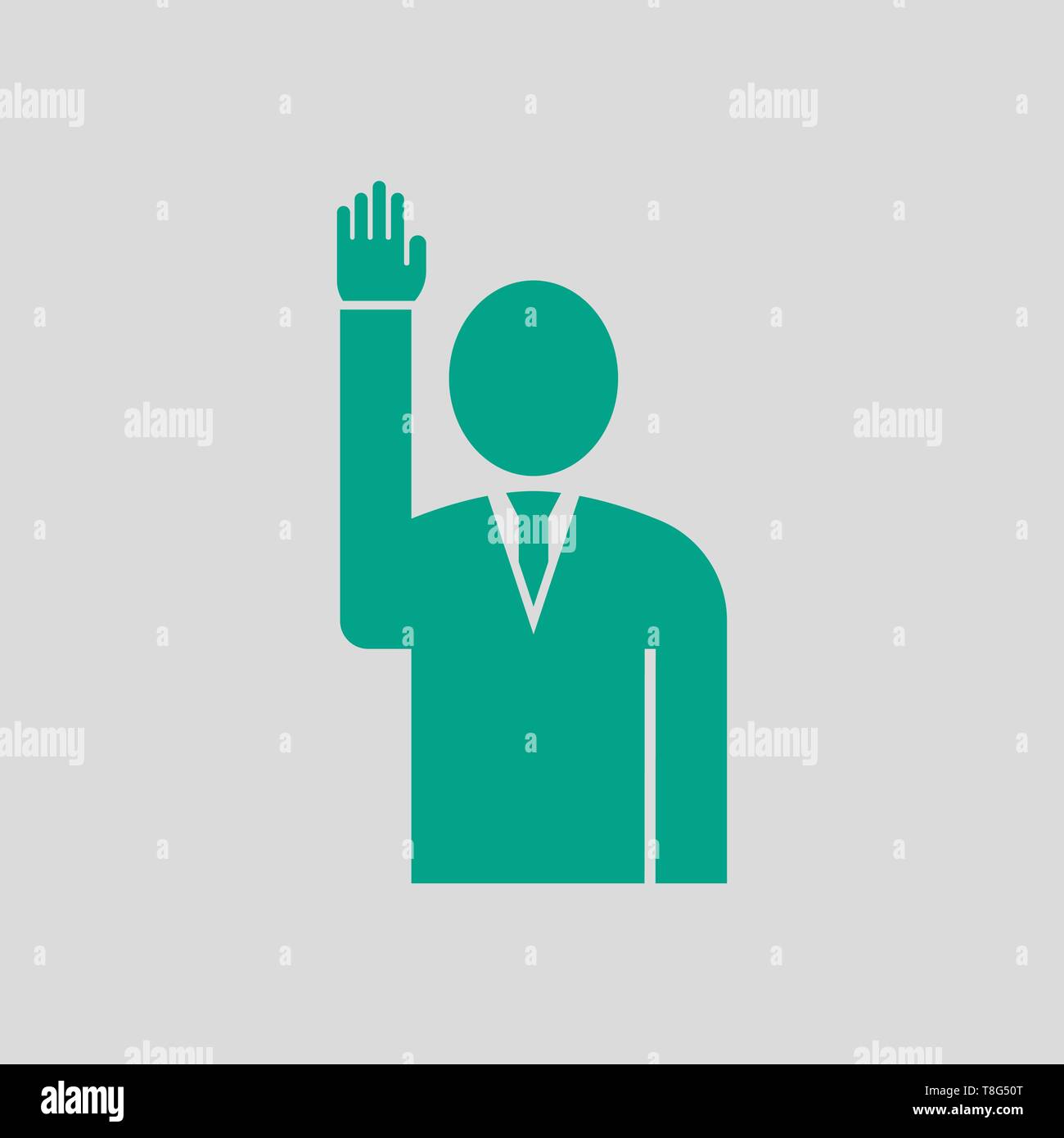Voting Man Icon. Green on Gray Background. Vector Illustration Stock ...