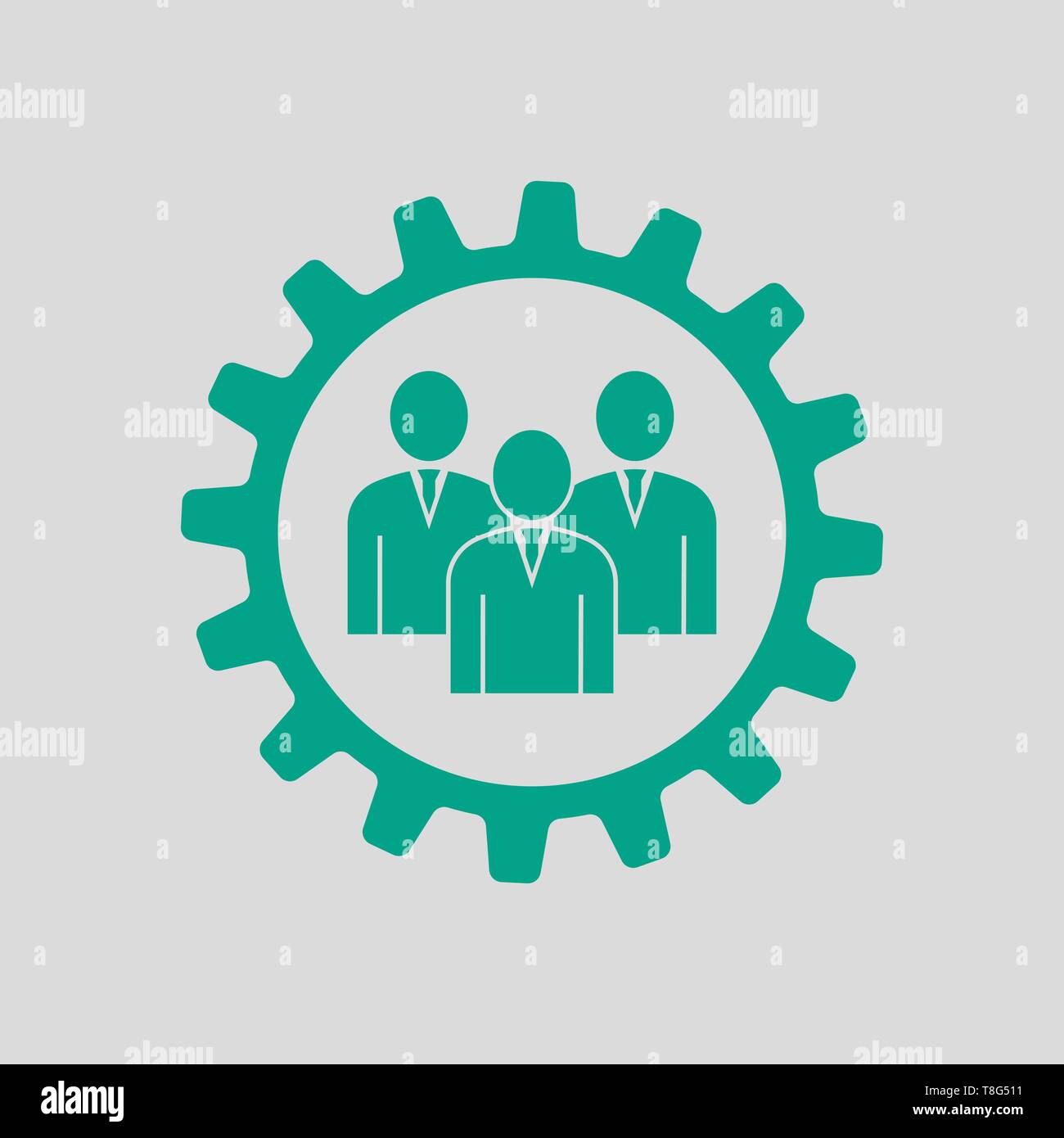 Teamwork Icon. Green on Gray Background. Vector Illustration Stock ...