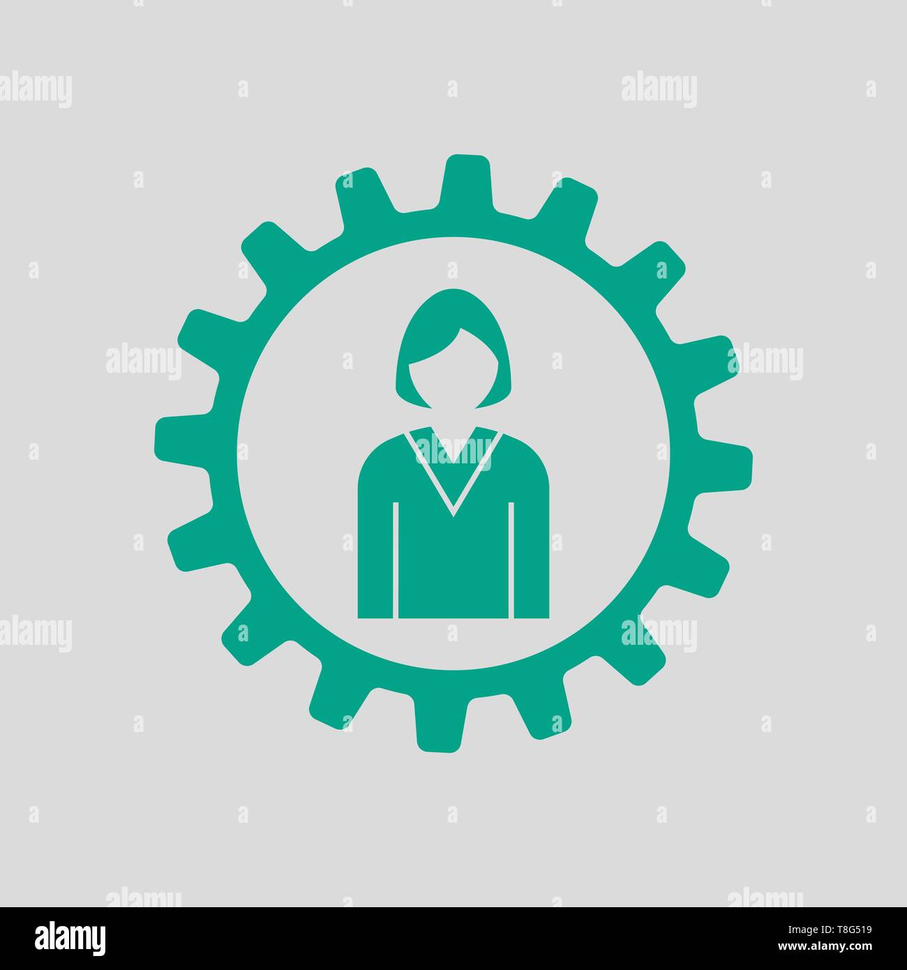 Teamwork Icon. Green on Gray Background. Vector Illustration Stock Vector Image & Art - Alamy