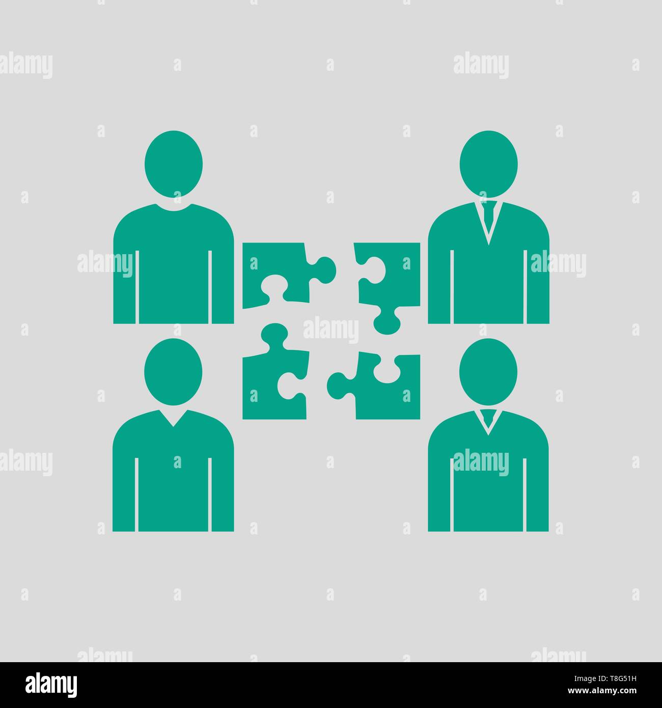 Corporate Team Icon. Green on Gray Background. Vector Illustration ...