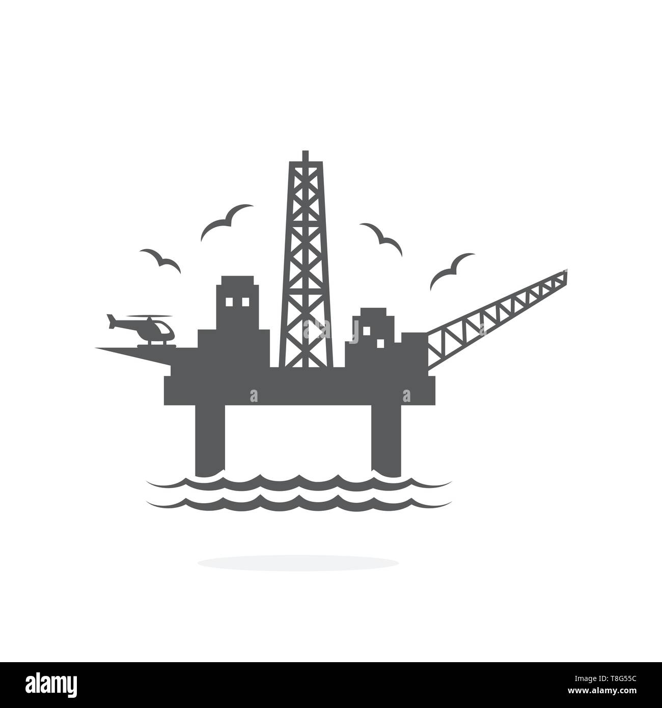 Oil platform icon on white background Stock Vector Image & Art - Alamy