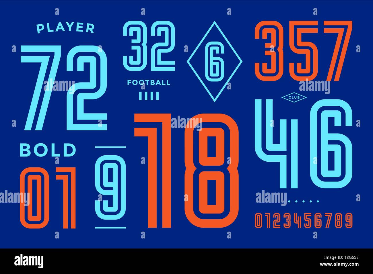 Numbers font. Sport font with numbers and numeric Stock Vector Image ...