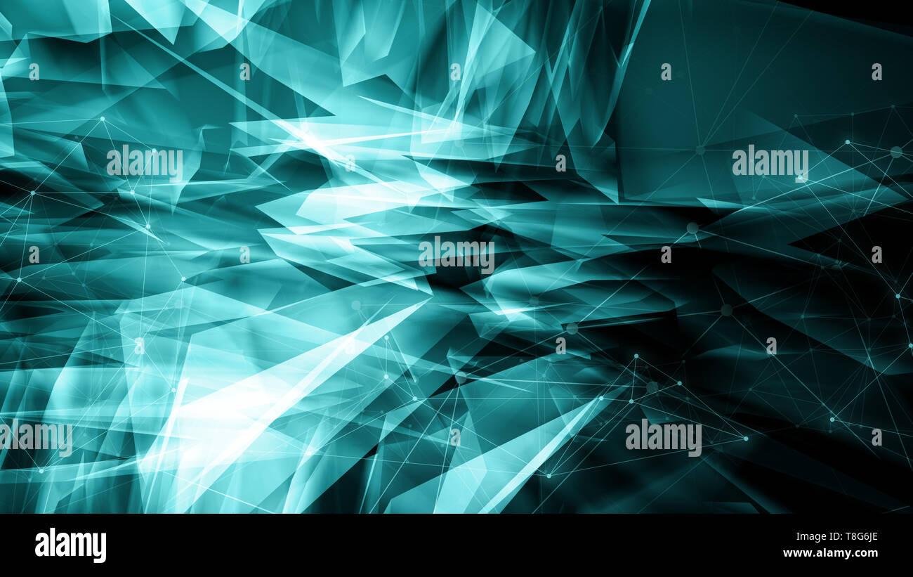 Triangles background digital wireframe concept with lines, modern illustration idea, tech ...