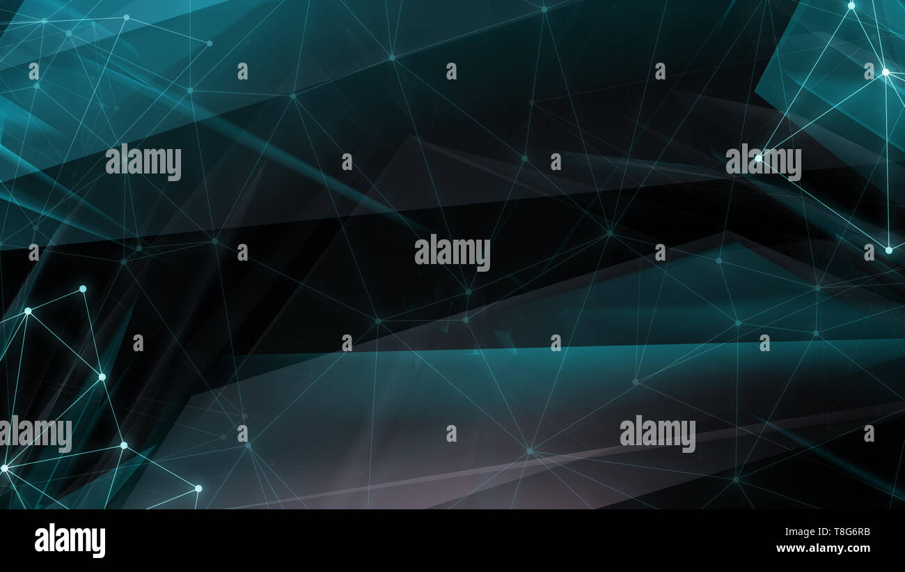 Technology triangles illustration background, abstract dots background ...