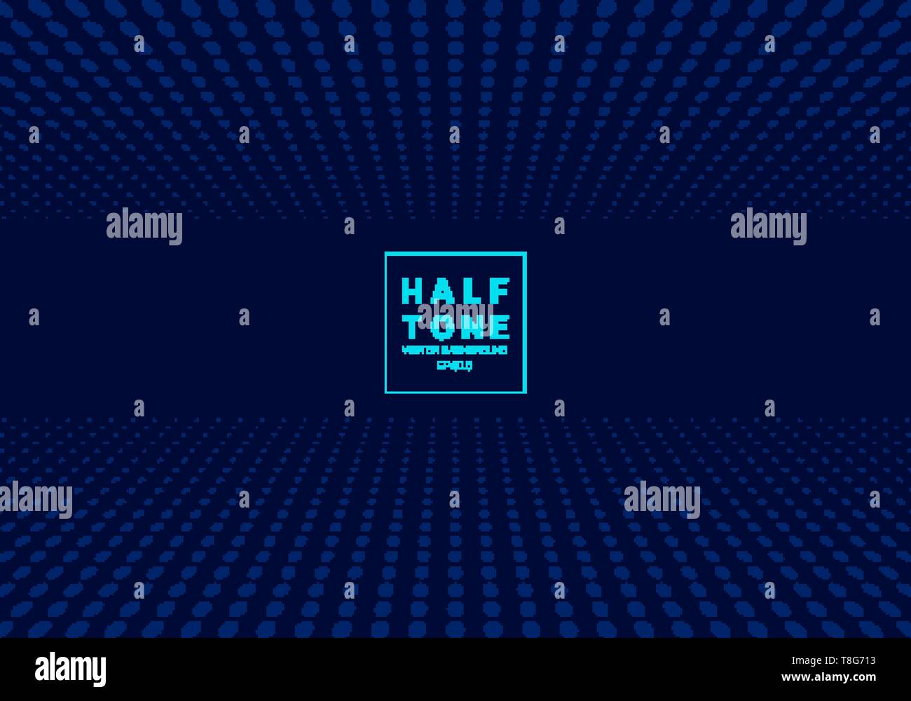 Abstract of light dot pattern halftone design concept dark blue ...