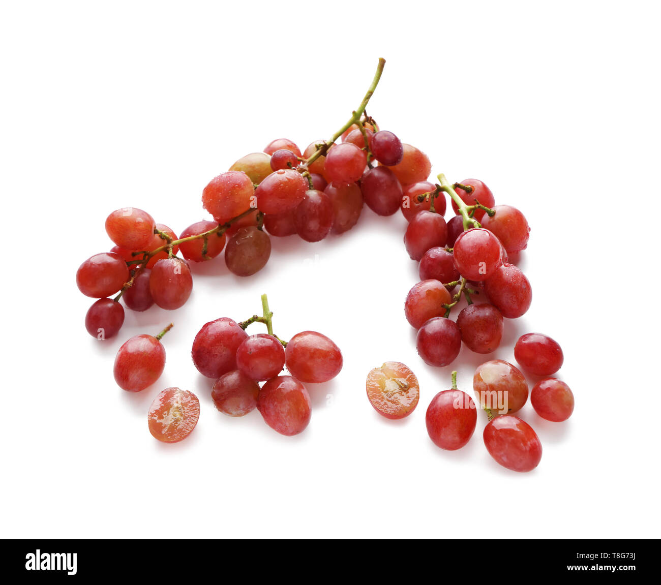 Fresh ripe grapes on white background Stock Photo - Alamy