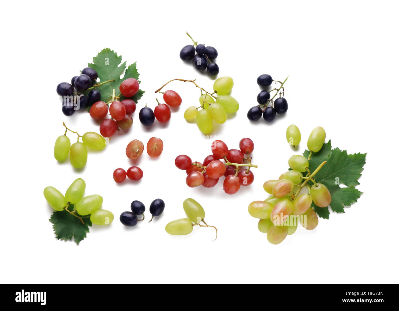 Fresh ripe grapes on white background Stock Photo - Alamy