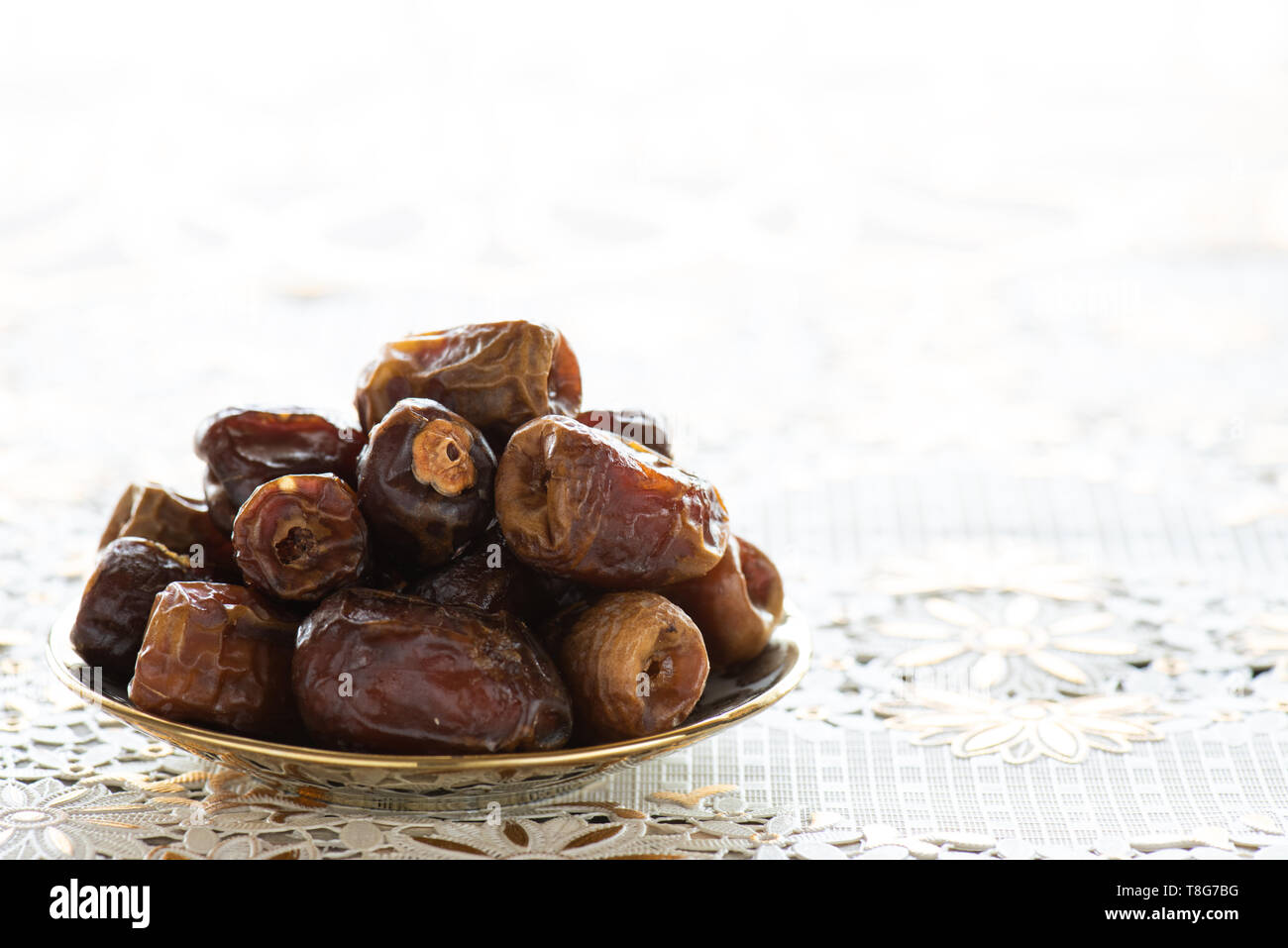 Dates fruit. Muslim simple Iftar concept. Ramadan food and drinks Stock ...