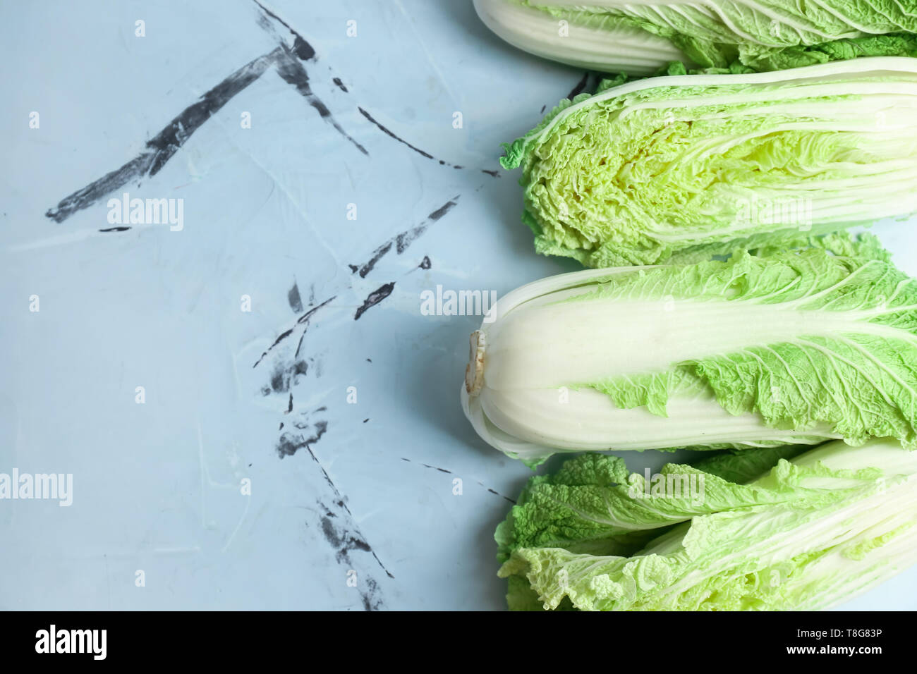 Fresh ripe cabbage on light background Stock Photo - Alamy