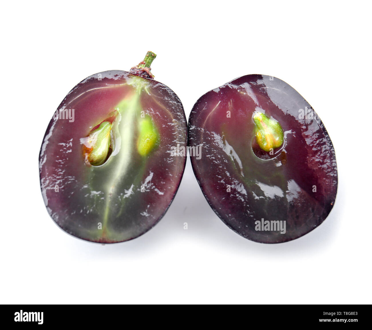 Fresh ripe grapes on white background Stock Photo - Alamy
