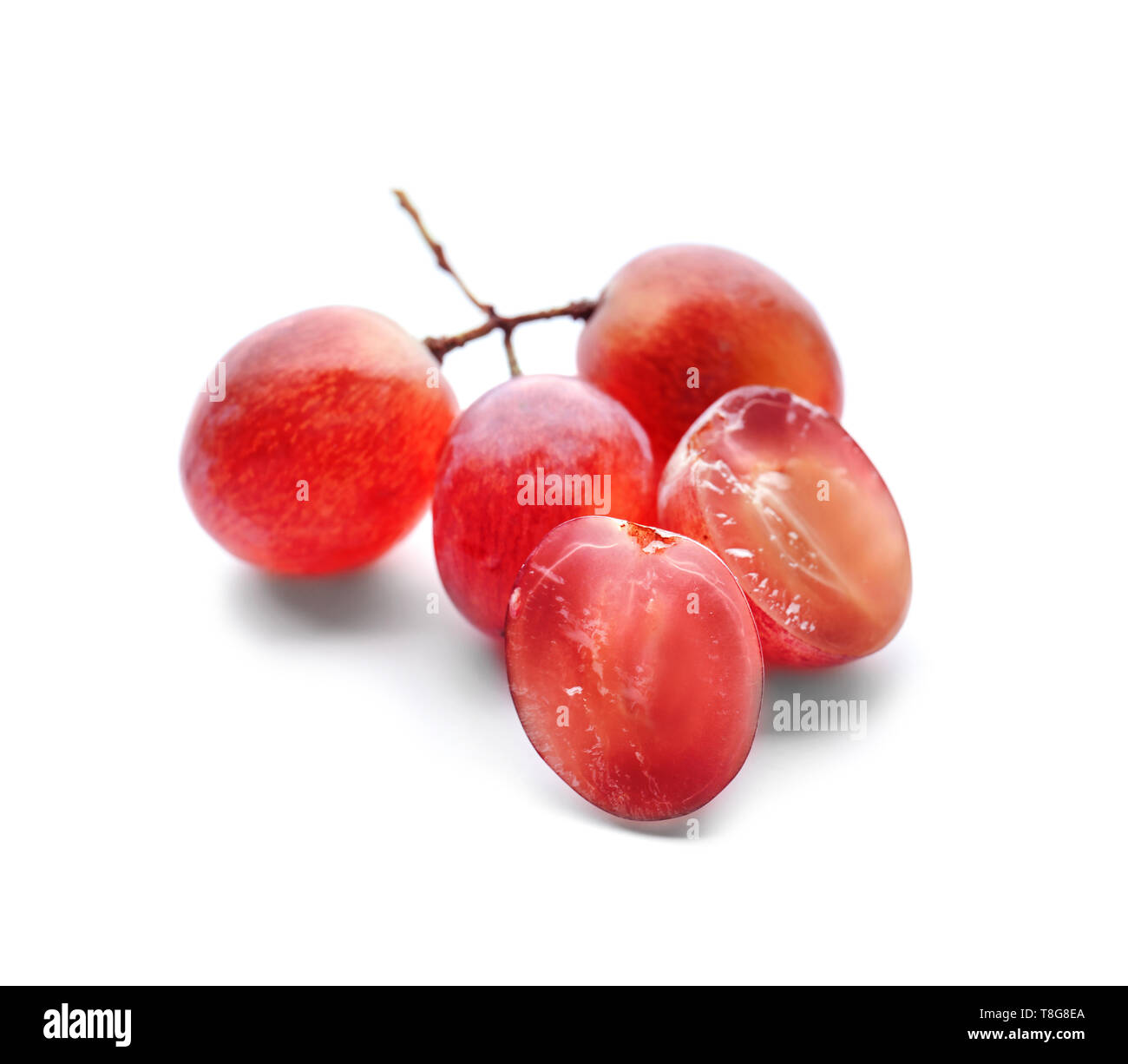 Fresh ripe grapes on white background Stock Photo - Alamy