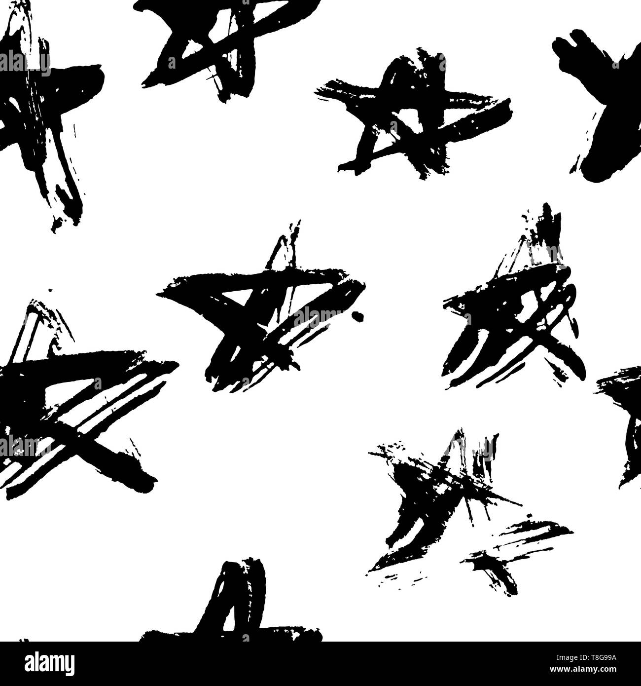 Hand drawn brush star Black and White Stock Photos & Images - Alamy
