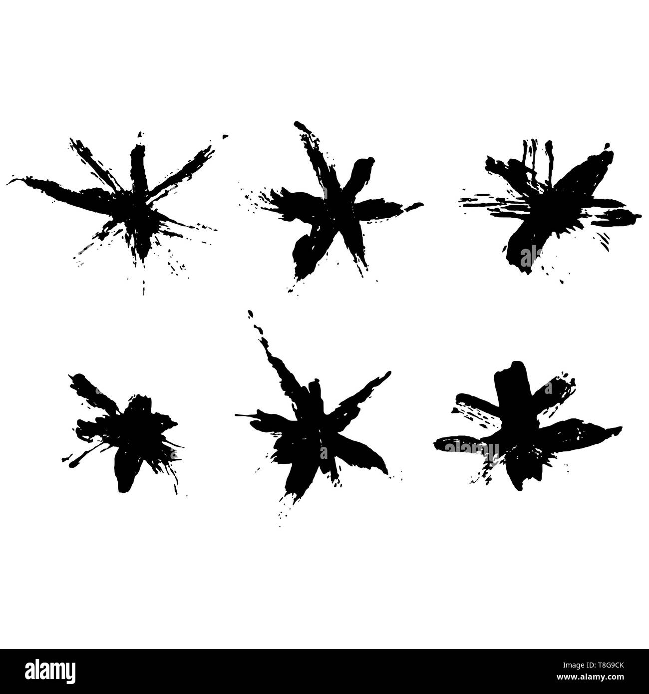 Ink vector brush stroke star. Vector illustration. Grunge texture Stock ...