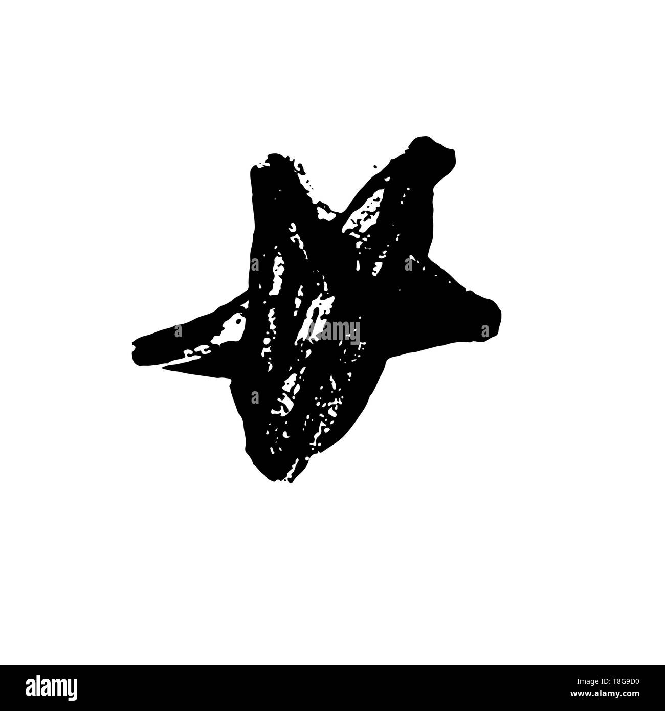 Ink vector brush stroke star. Vector illustration. Grunge texture Stock ...