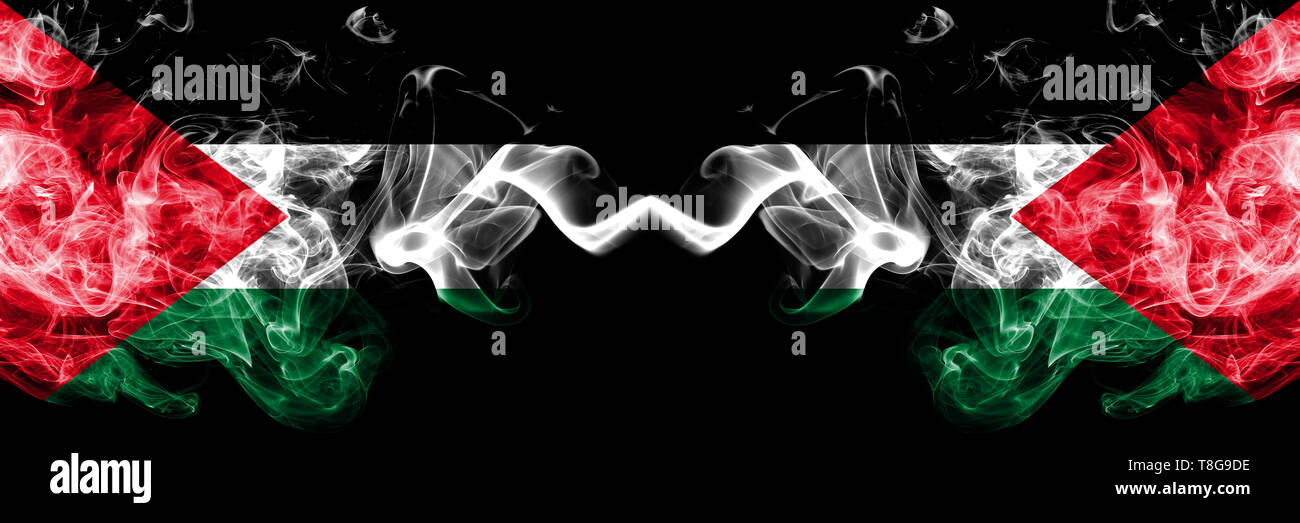 Palestine vs Palestine, Palestinian smoky mystic flags placed side by ...