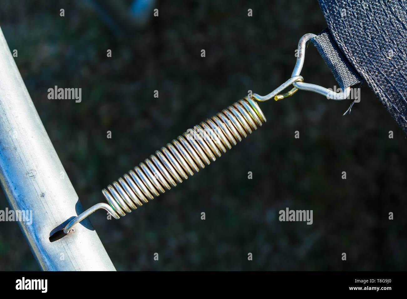 springs attached to the trampoline frame, activity background Stock ...