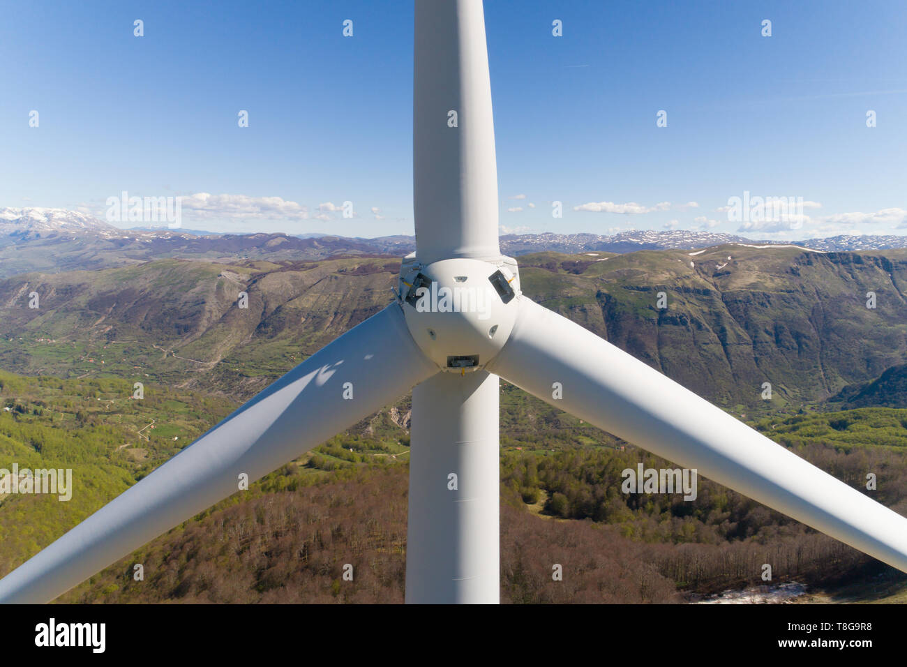 Aerial view of wind power station hi-res stock photography and images ...