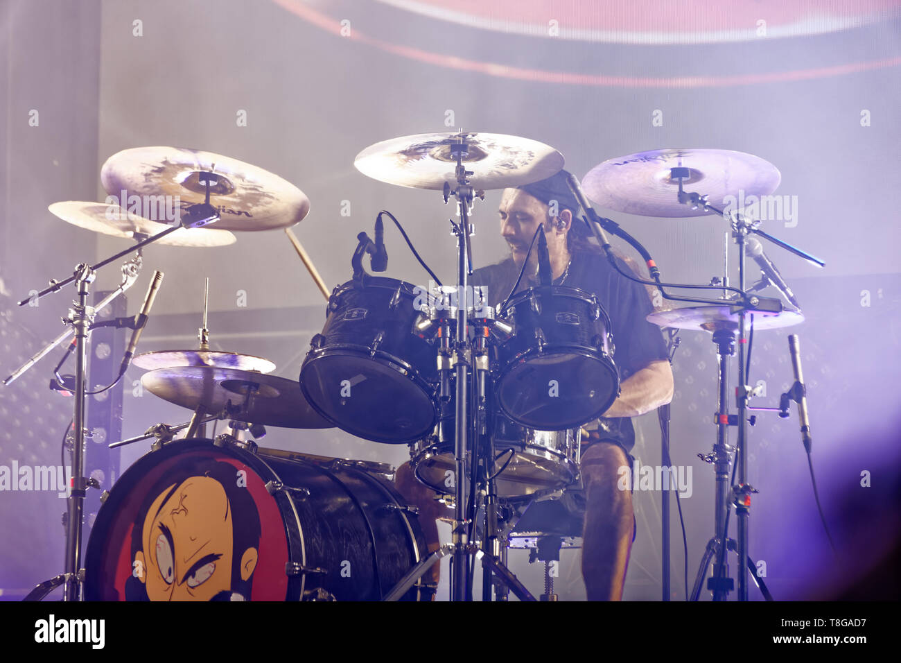 Manard, drums of Ultra Vomit performs at the World tattoo at The Grande ...