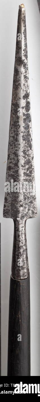 An Italian military spear 16th/early 17th century. With triangular ...