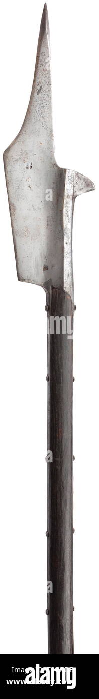 A Swiss halberd in late 15th century style. The head formed with an ...