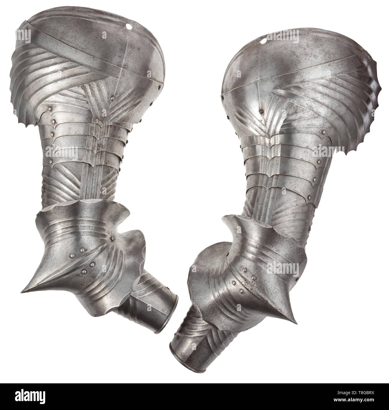 A pair of German Gothic brassards, circa 1489/90 Large pauldrons ...