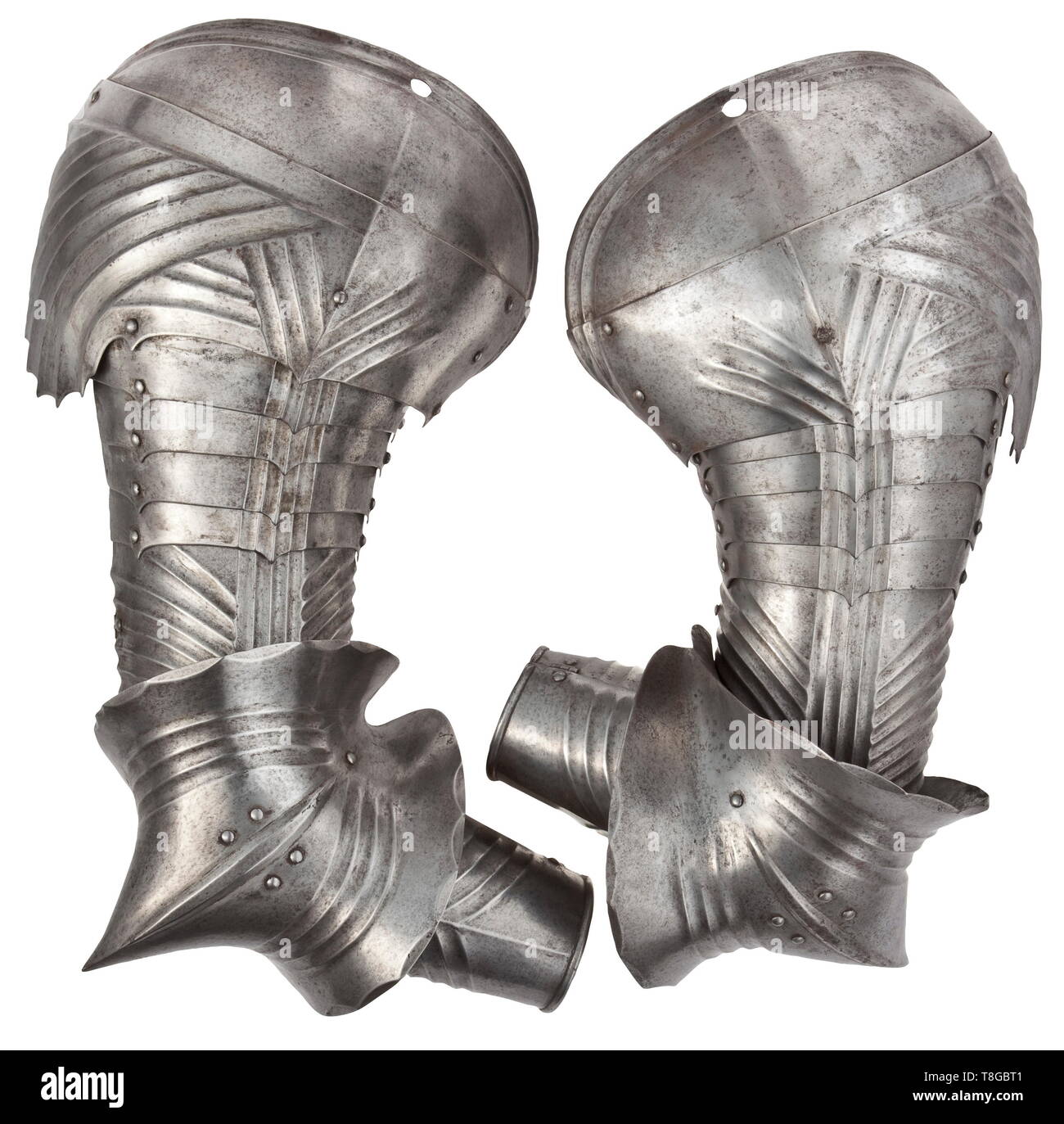A pair of German Gothic brassards, circa 1489/90 Large pauldrons ...
