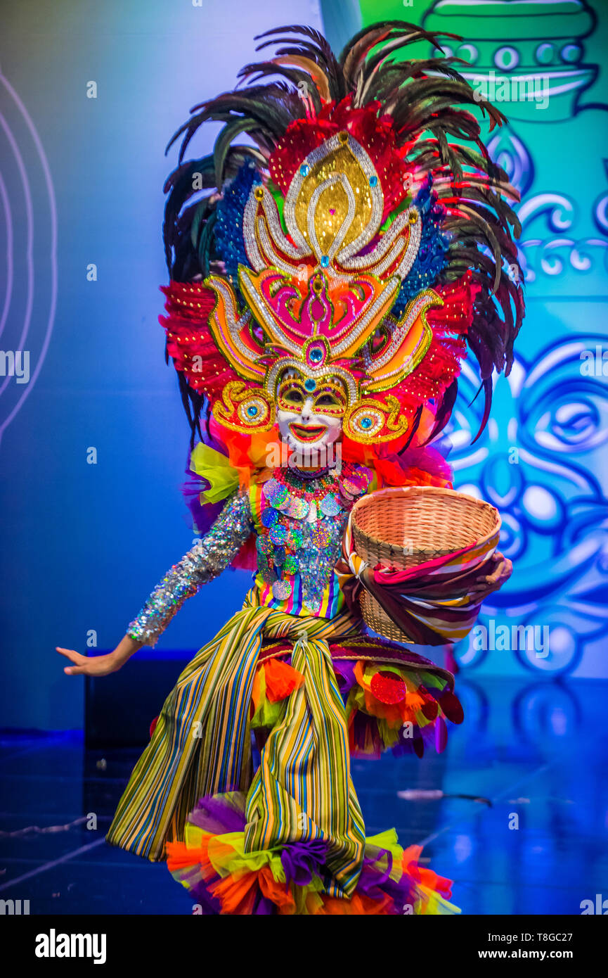 Filipino dancer from the Masskara festival of Bacolod perform at the ...