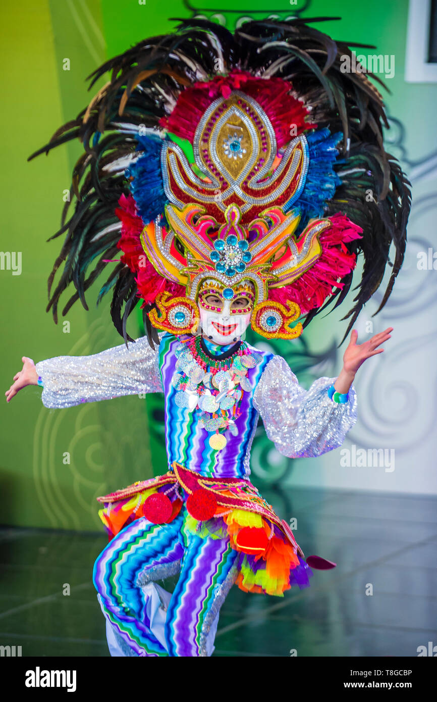 Filipino dancer from the Masskara festival of Bacolod perform at the ...