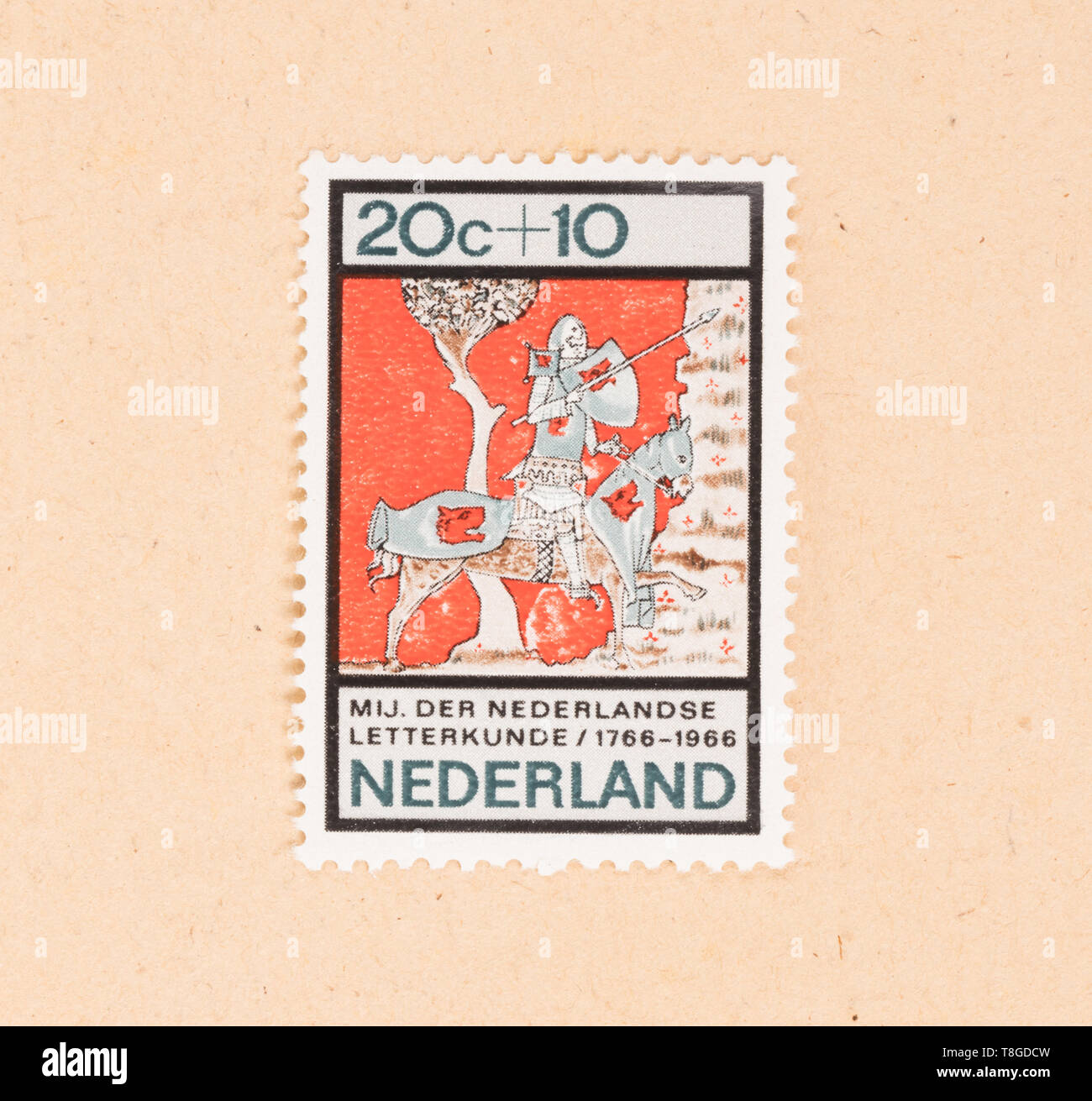 THE NETHERLANDS 1966: A stamp printed in the Netherlands shows the art ...