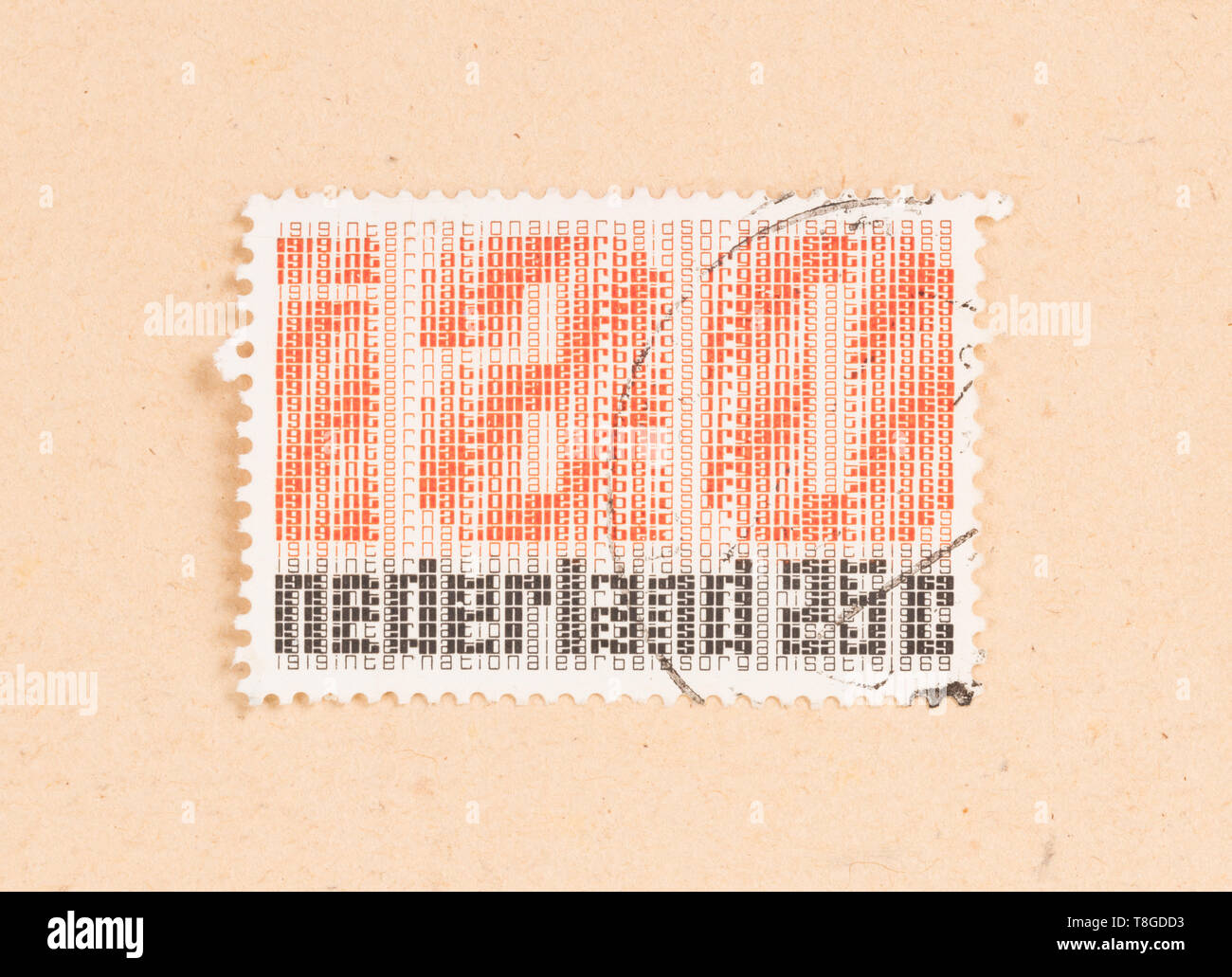 THE NETHERLANDS 1969: A stamp printed in the Netherlands shows a logo ... THE NETHERLANDS 1969: A stamp printed in the Netherlands shows a logo ...