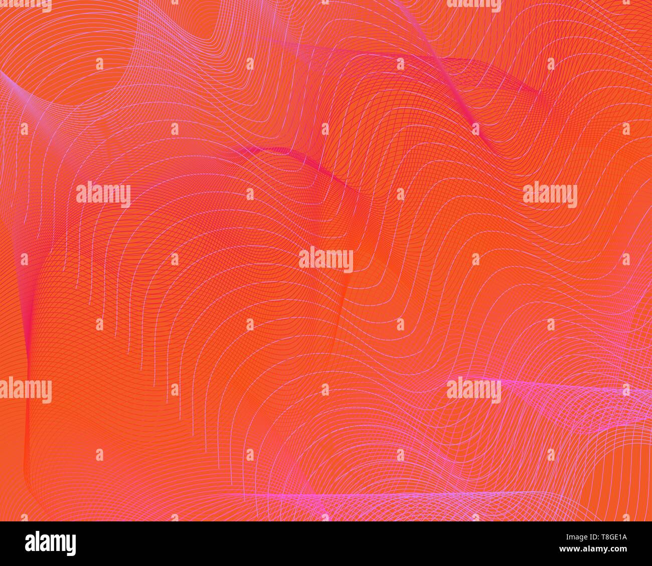Bright color pattern pink grid lines on a orange background Stock ...