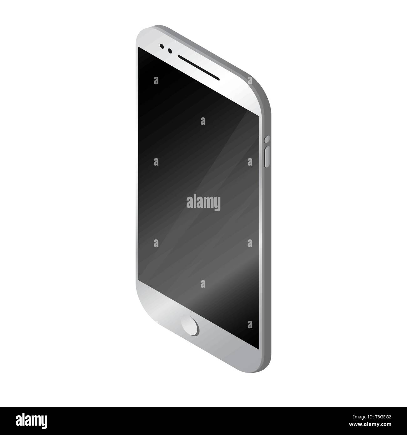 Isometric phone on a white background. Smartphone in isometric style ...