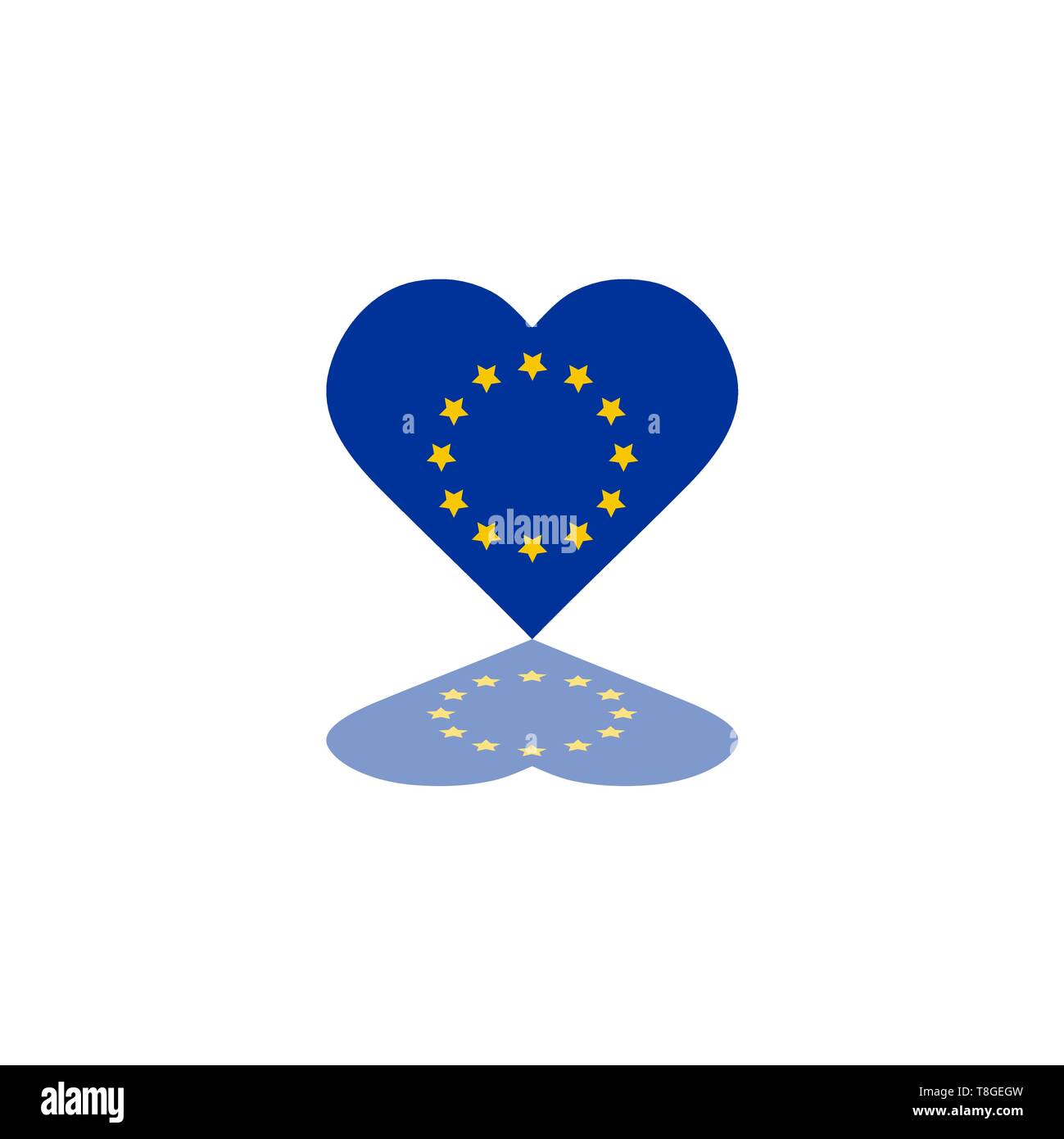 European Union Vector Flag Inside heart shape graphic element ...