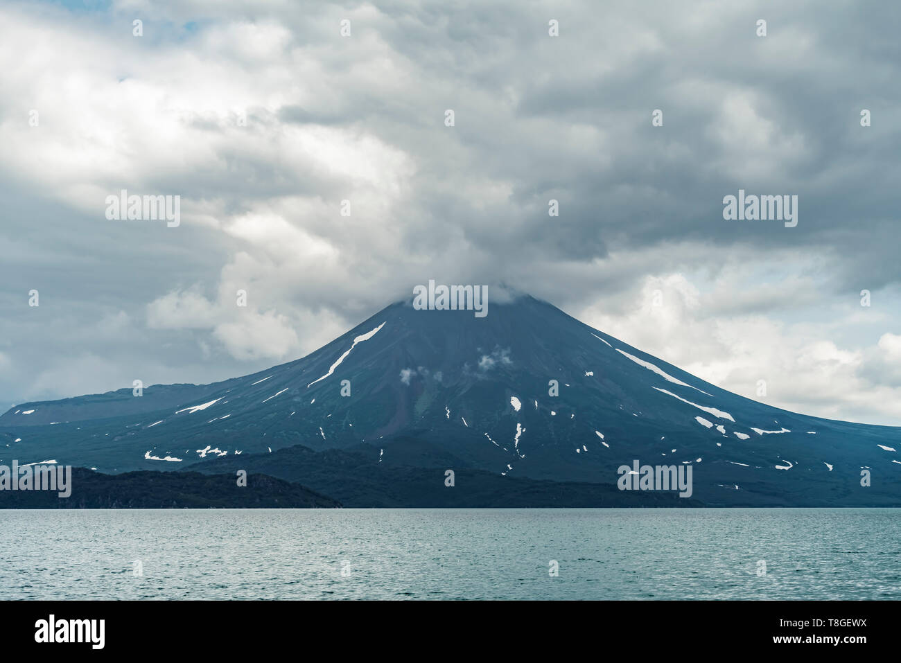 View of the Kuril volcano. And Kuril lake Stock Photo - Alamy