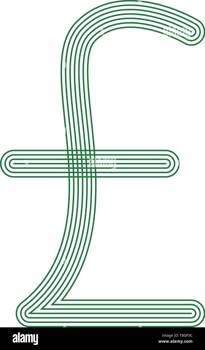 Egypt pound currency unit symbol currency symbol icon striped vector ...