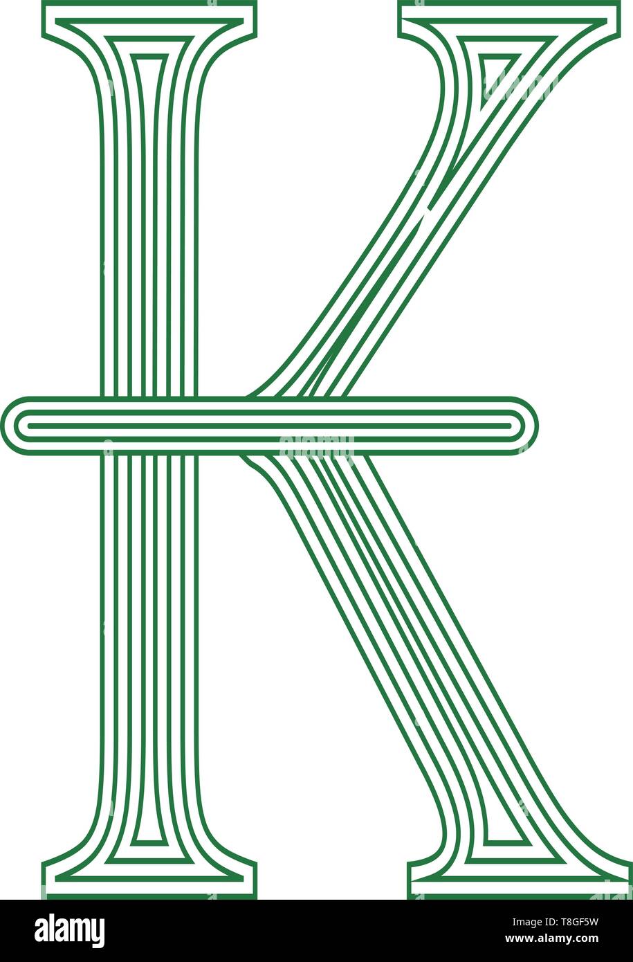 Kip Laos currency unit symbol currency symbol icon striped vector ...