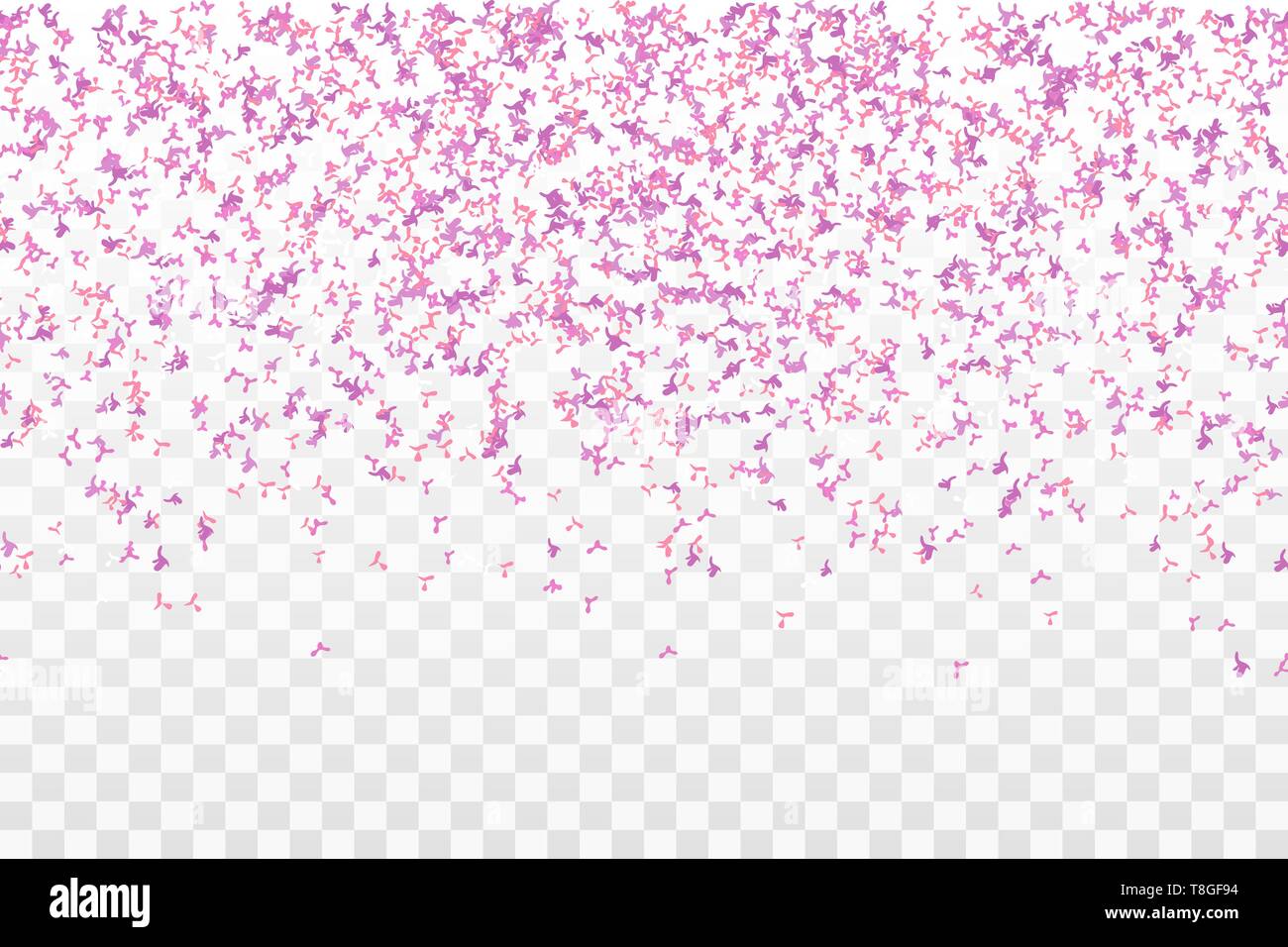 Horizontal seamless pattern pink confetti. Carnival bright confetti for ...