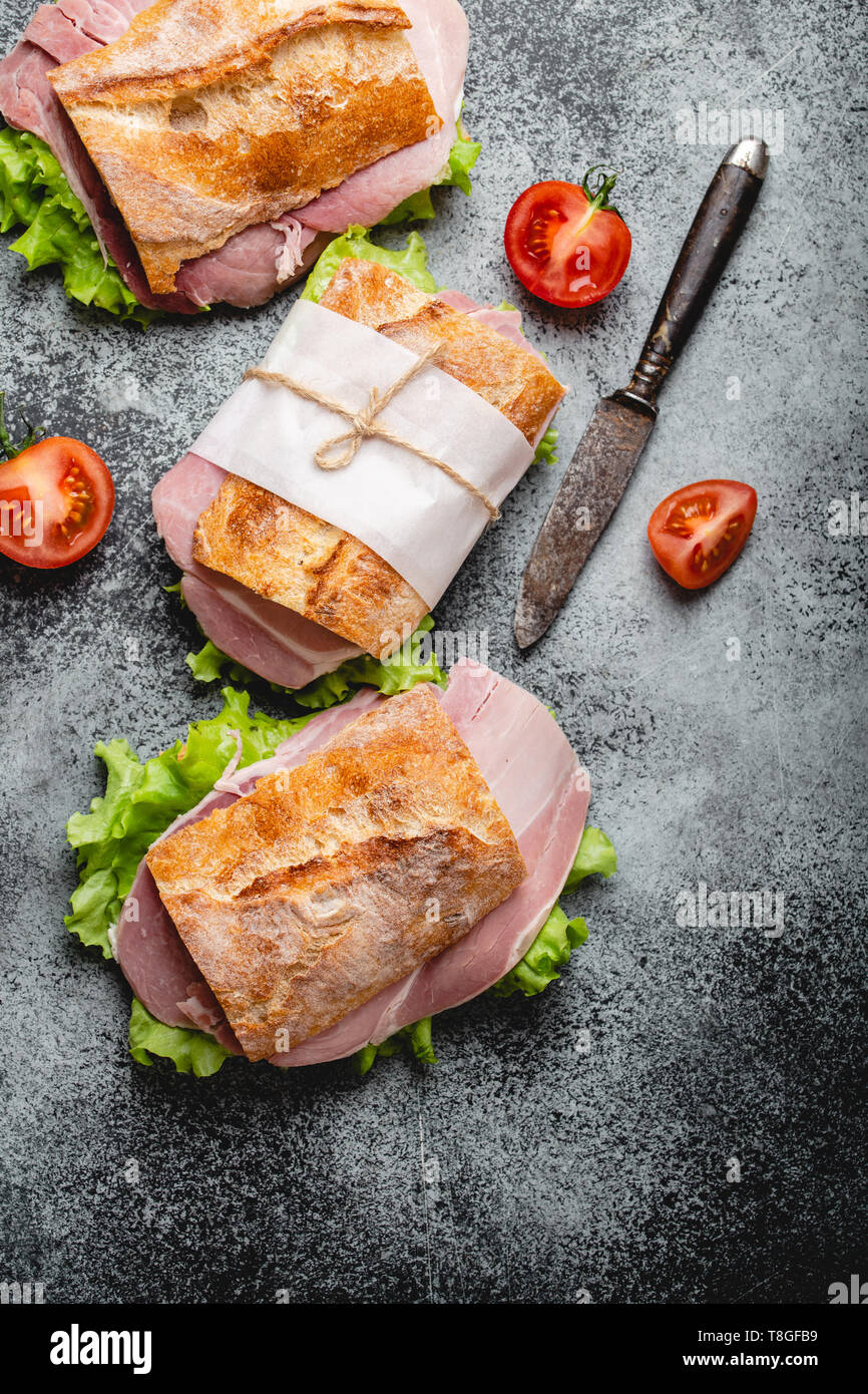 Fresh ciabatta sandwiches for lunch Stock Photo - Alamy
