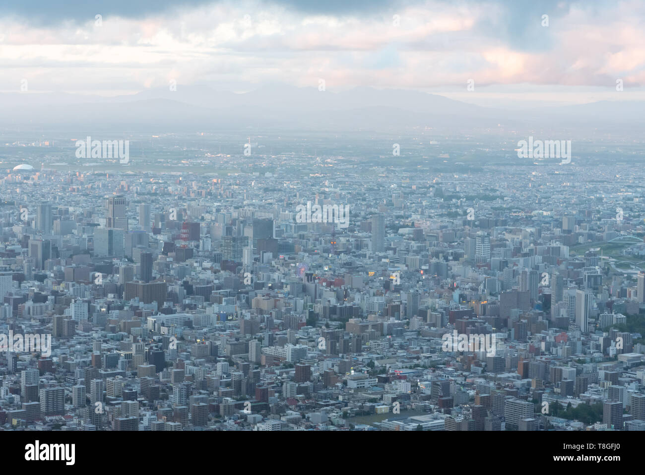 Sapporo city skyline view from Mount Moiwa. Sapporo, Hokkaido, Japan ...