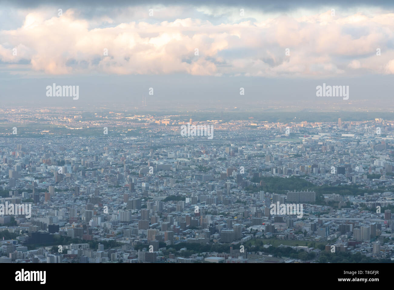 Sapporo city skyline view from Mount Moiwa. Sapporo, Hokkaido, Japan ...