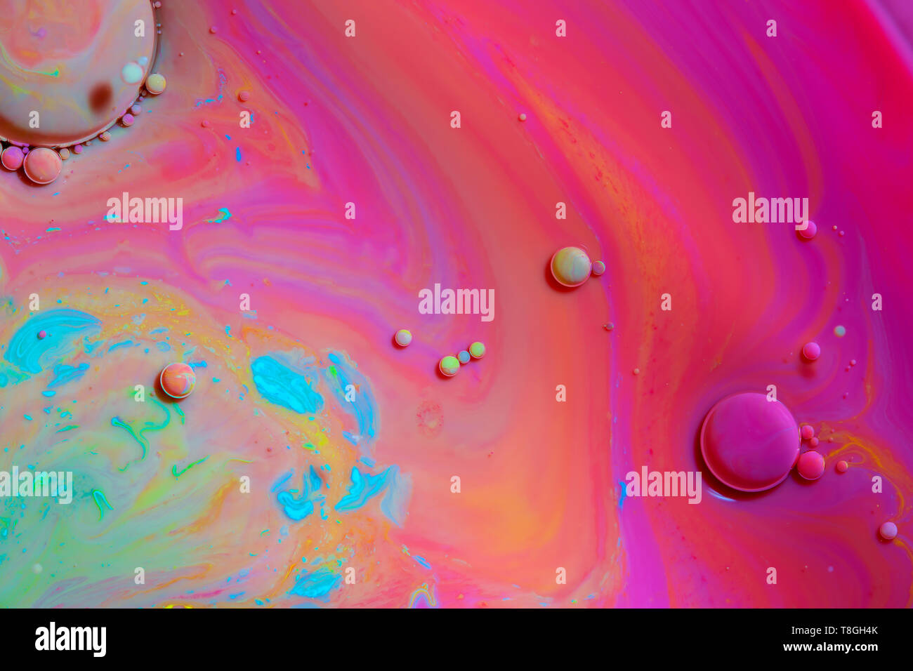 Macro photography of colorful bubbles in some fluids producing vibrant ...