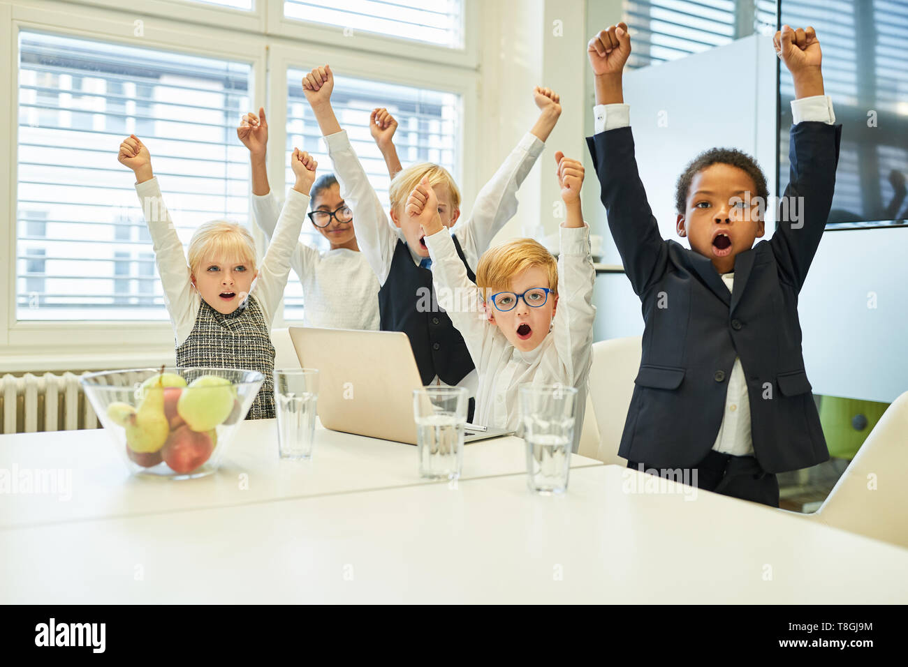 Teamwork office multicultural celebration hi-res stock photography and ...