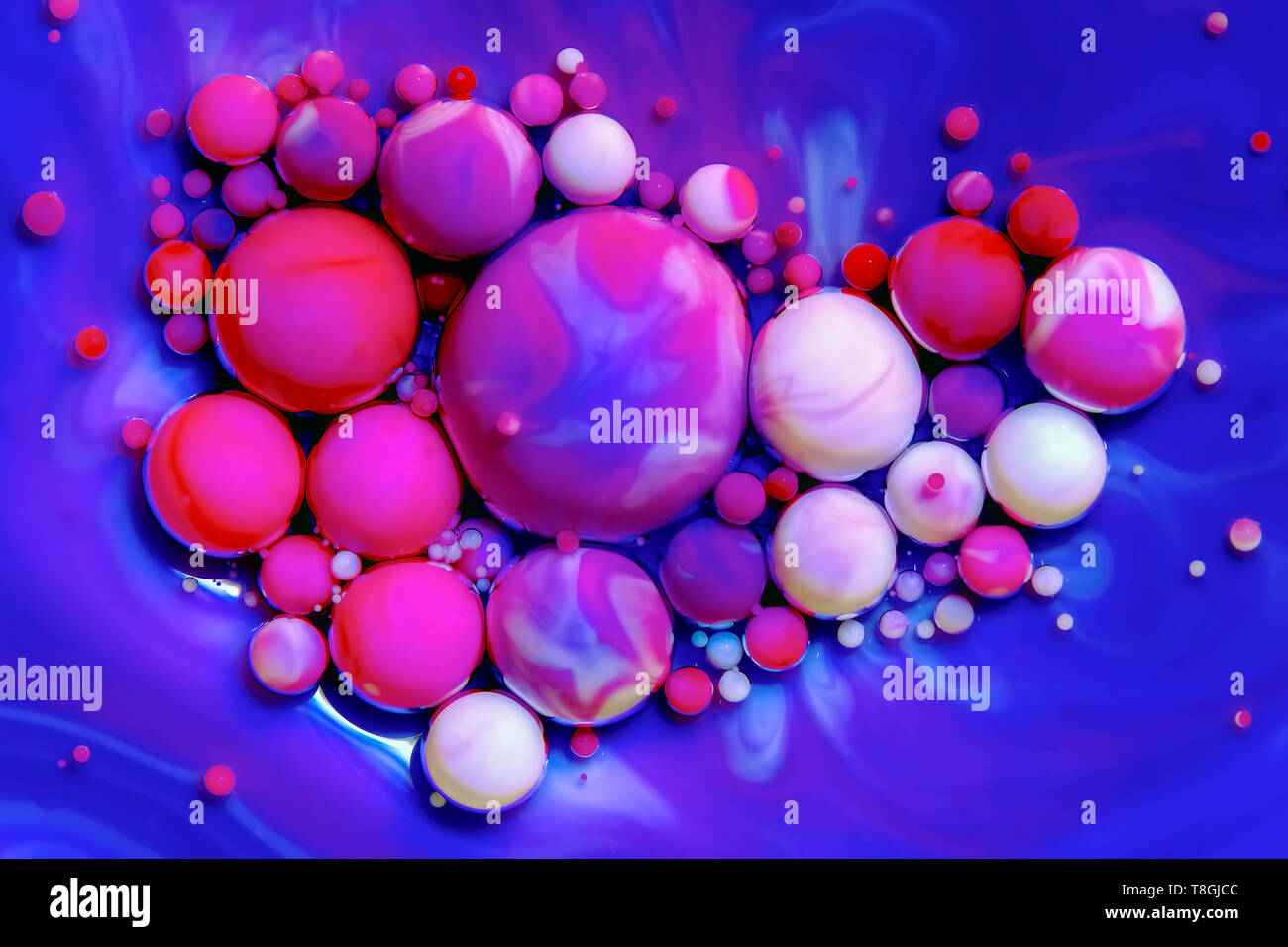 Macro photography of colorful bubbles in some fluids producing vibrant ...