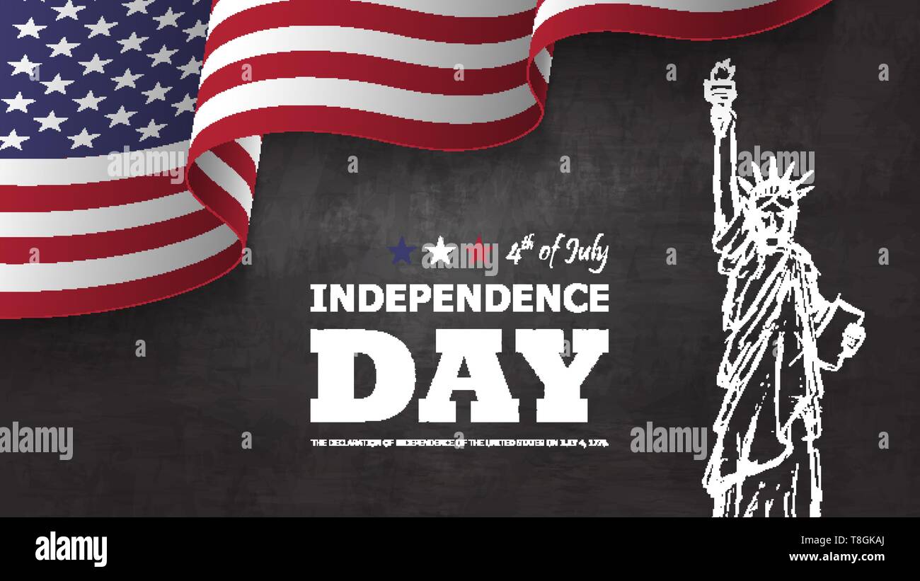 4th of July happy independence day of america background . Statue of ...