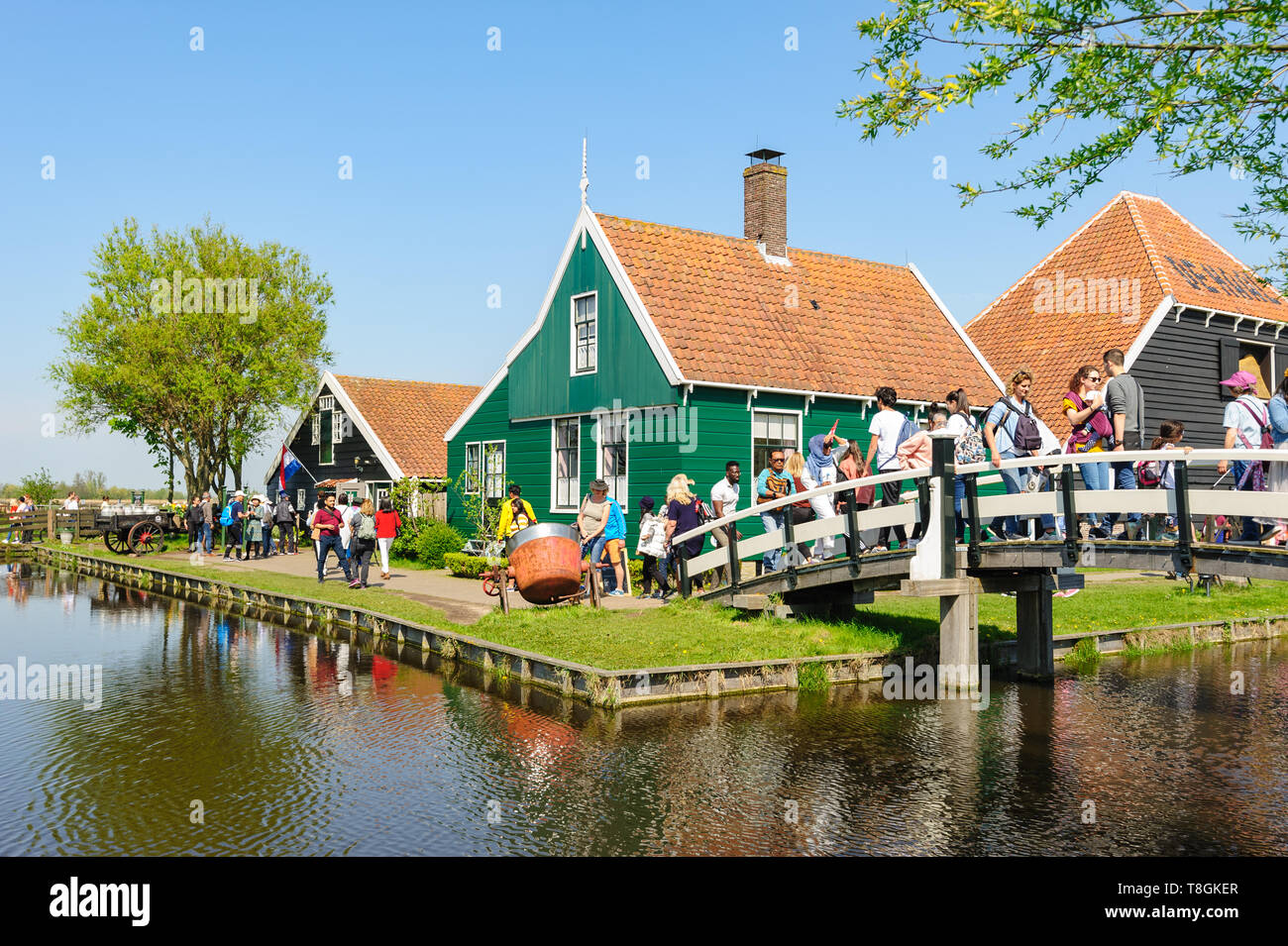 Traditional Dutch village houses in Zaanse Schans, Netherlands Stock ...