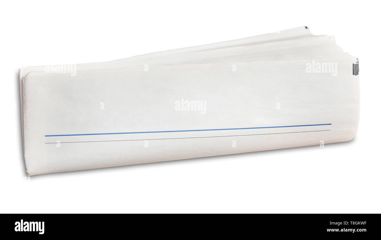 Blank newsletter newspaper isolated on a white background Stock Photo ...