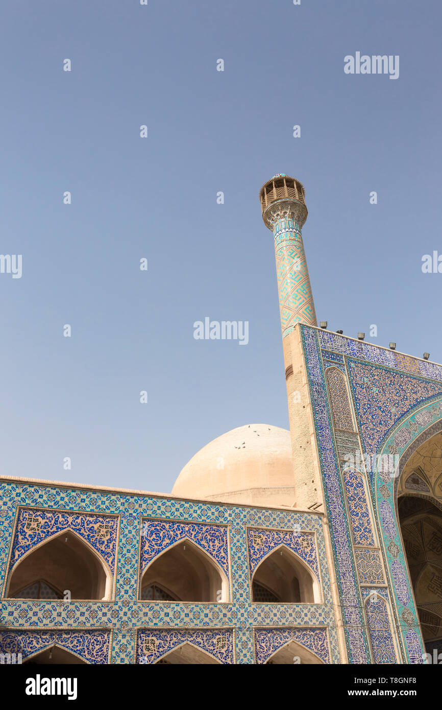 The southern Iwan, Jameh or Friday Mosque, Isfahan, Iran Stock Photo ...