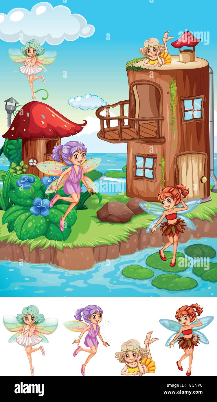 Fairy in the nature illustration Stock Vector Image & Art - Alamy