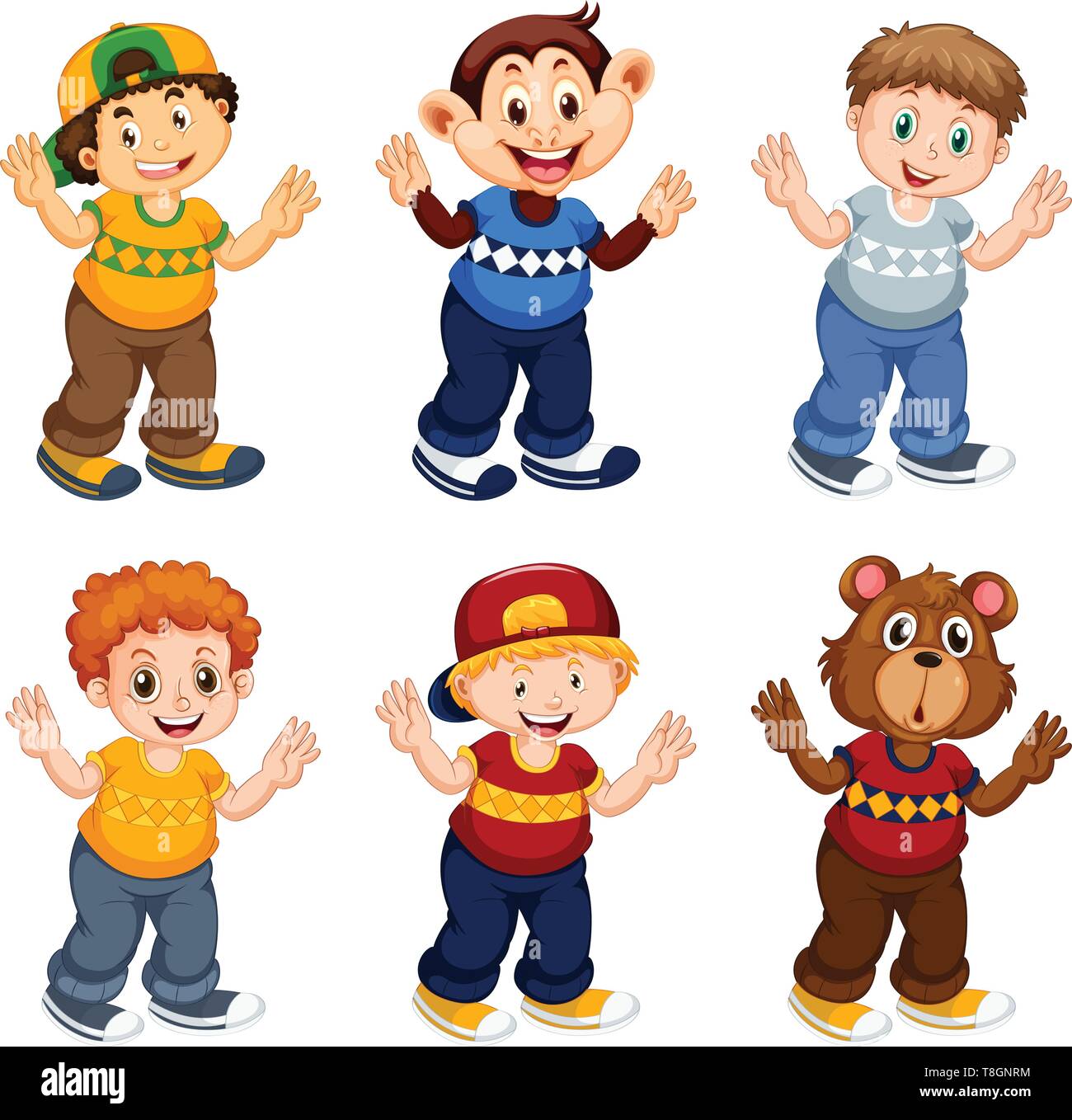 Set of male cartoon character illustration Stock Vector Image & Art - Alamy