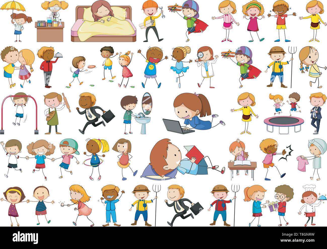 Set of doodle character illustration Stock Vector Image & Art - Alamy